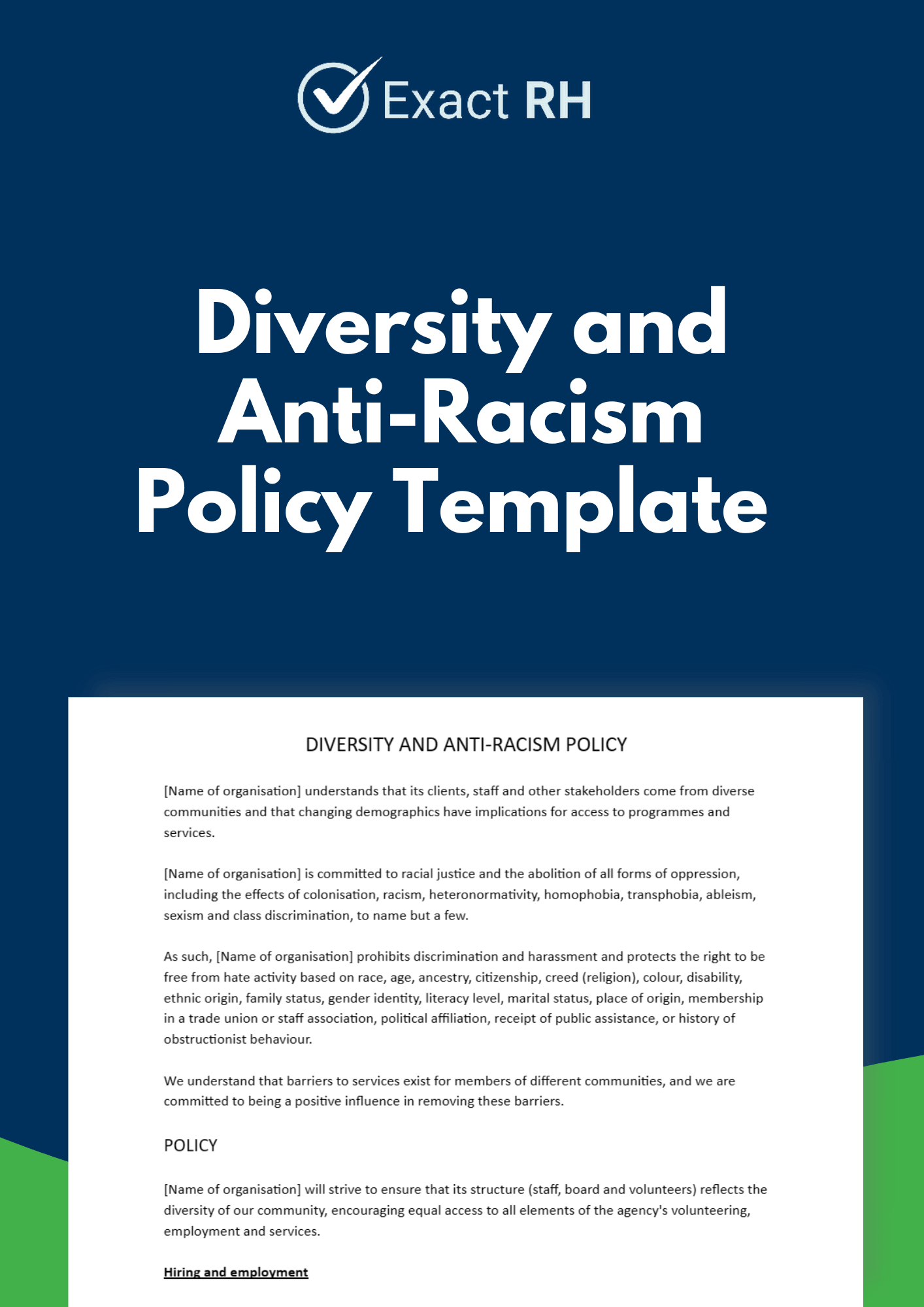 Equity, Diversity, and Inclusion Policy 2022 Template